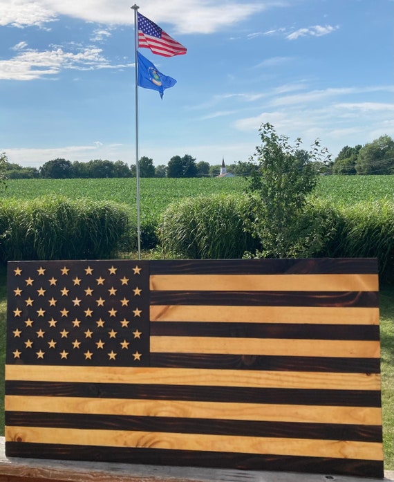 Wooden American Flag Wall Display Veteran Built - Etsy