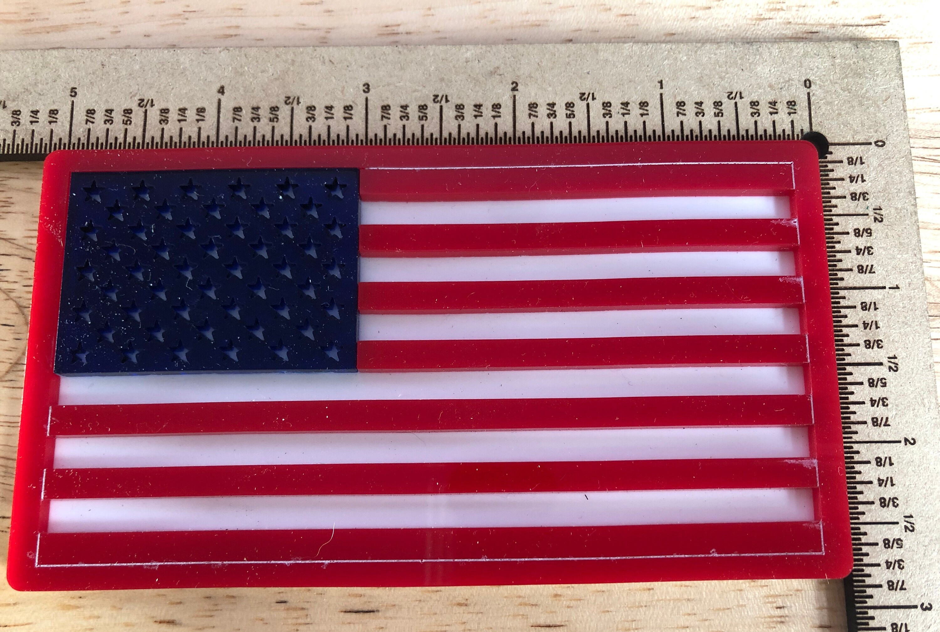 Traditional Layered Acrylic American Desk Flag - Etsy