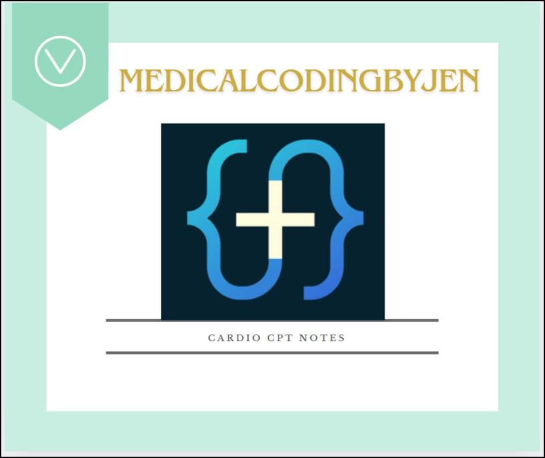 CPT Cardiovascular Medical Coder Coding Certification Exam Prep Notes ...