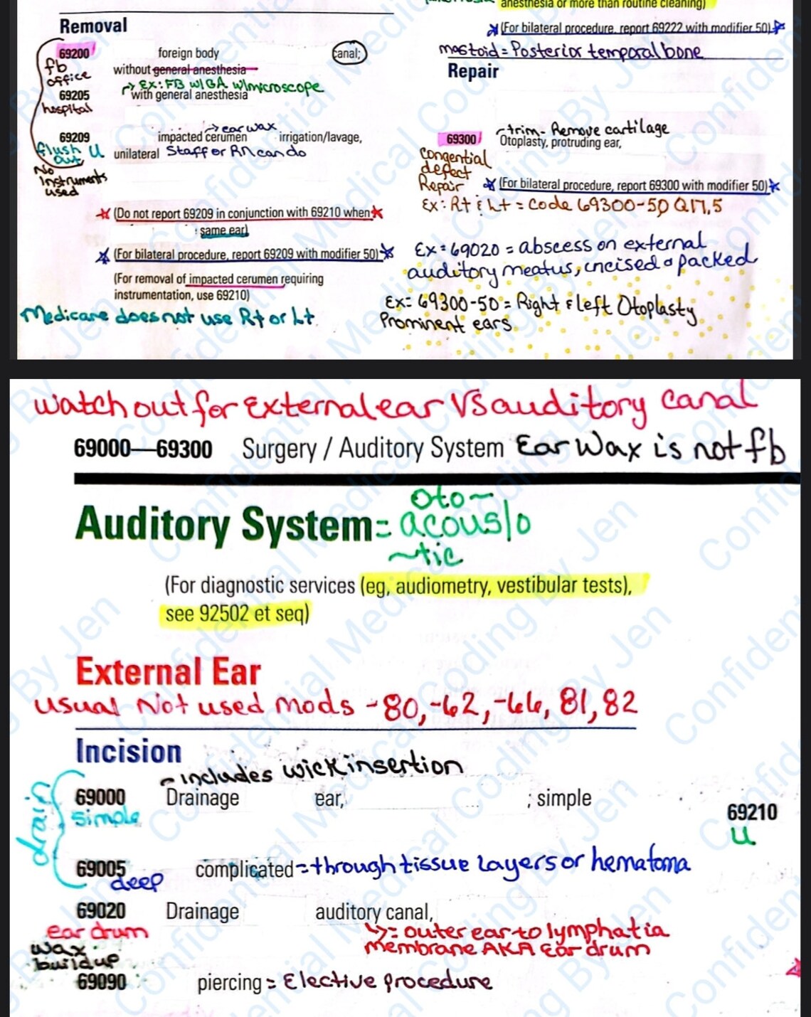 Auditory CPT Section Notes, Examples, Corrections Instant Download 6 ...