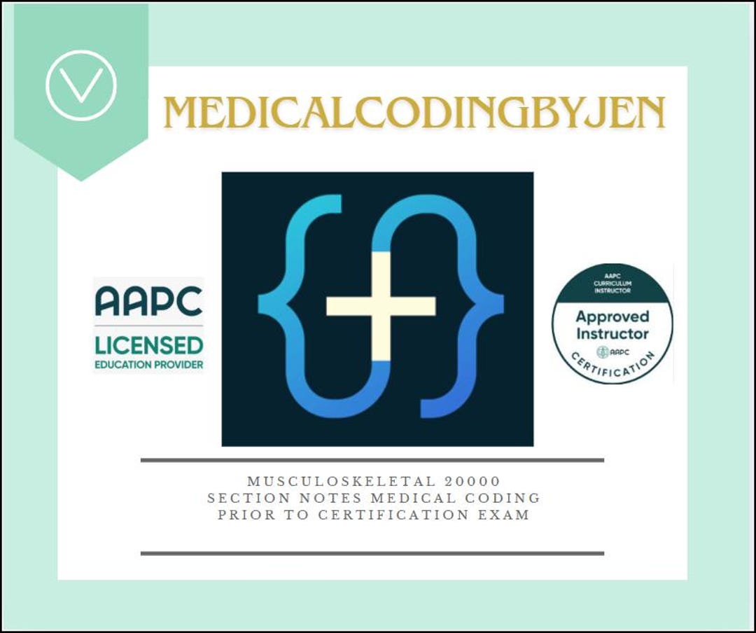 Musculoskeletal Section CPT Notes Medical Coding Certification Exam ...