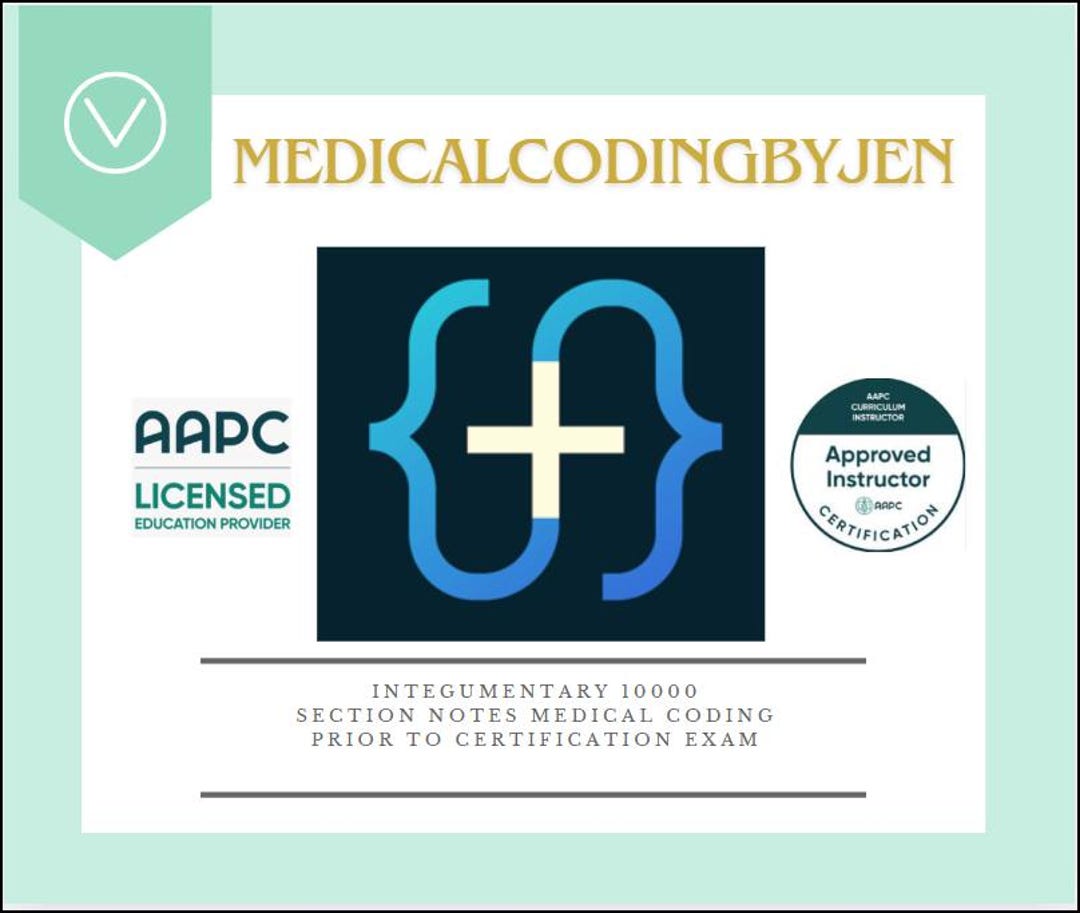 Integumentary CPT Section Notes, Examples, Corrections Instant Download ...