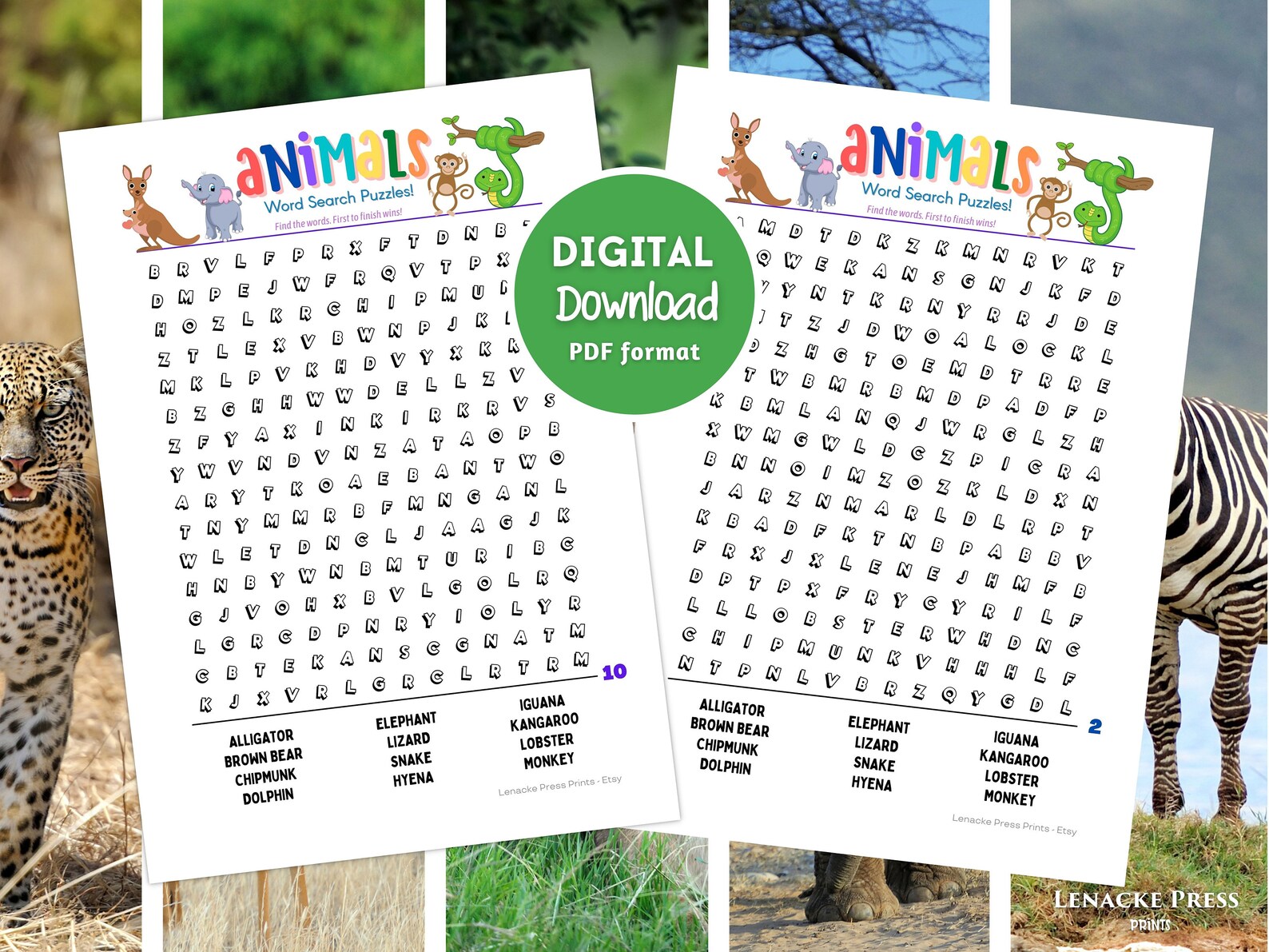 Animals Word Search | Printable Animals Games | Party Games | Animals ...