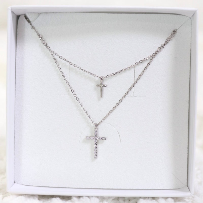 Double Cross Chain Necklace - Etsy