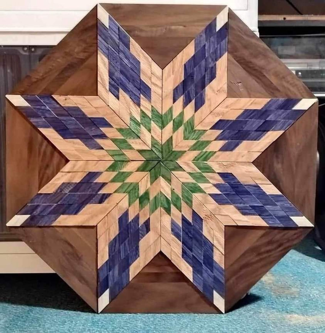 Bluebonnet Lone Star Pieced Barn Quilt Native Texas Hardwoods, Wall Art ...