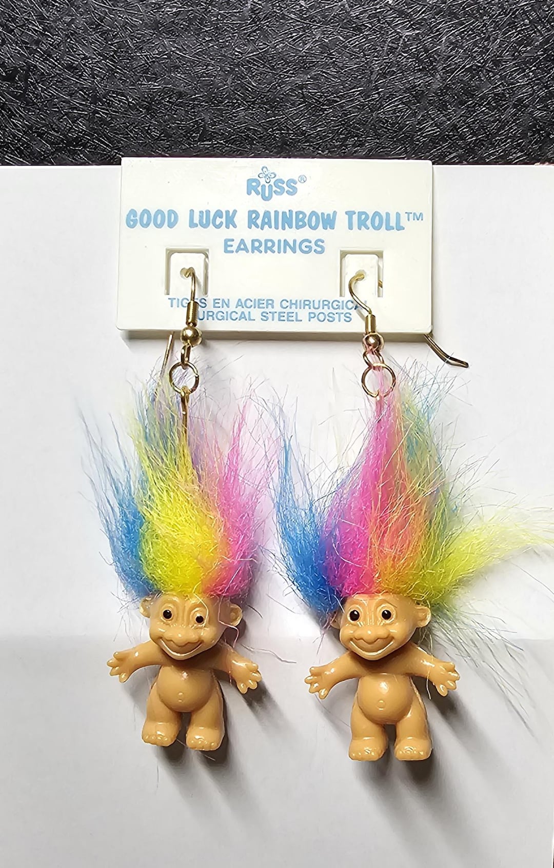 FINAL CLEARANCE Vintage Rainbow Troll Doll Earrings: 1980s-90s Kitsch ...