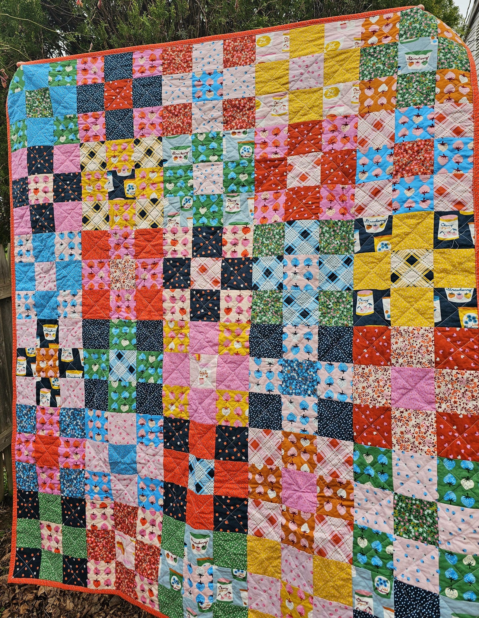 Handmade Patchwork Quilt: Ruby Star Society Strawberry Fabric, Lap ...