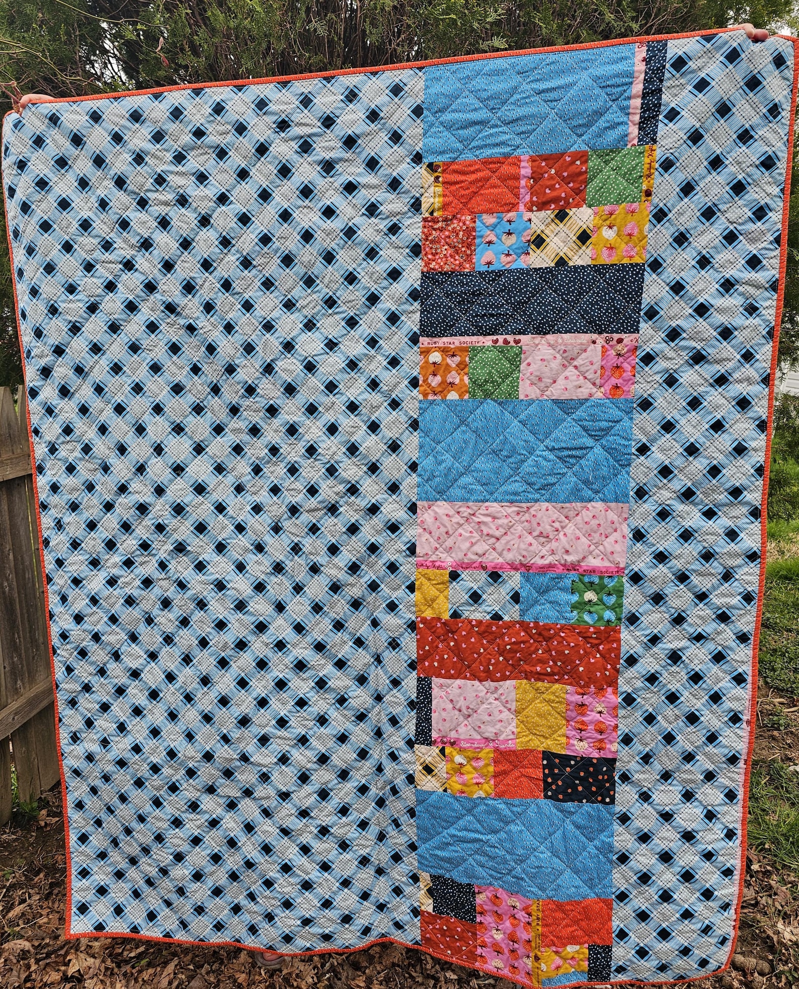 Handmade Patchwork Quilt: Ruby Star Society Strawberry Fabric, Lap ...