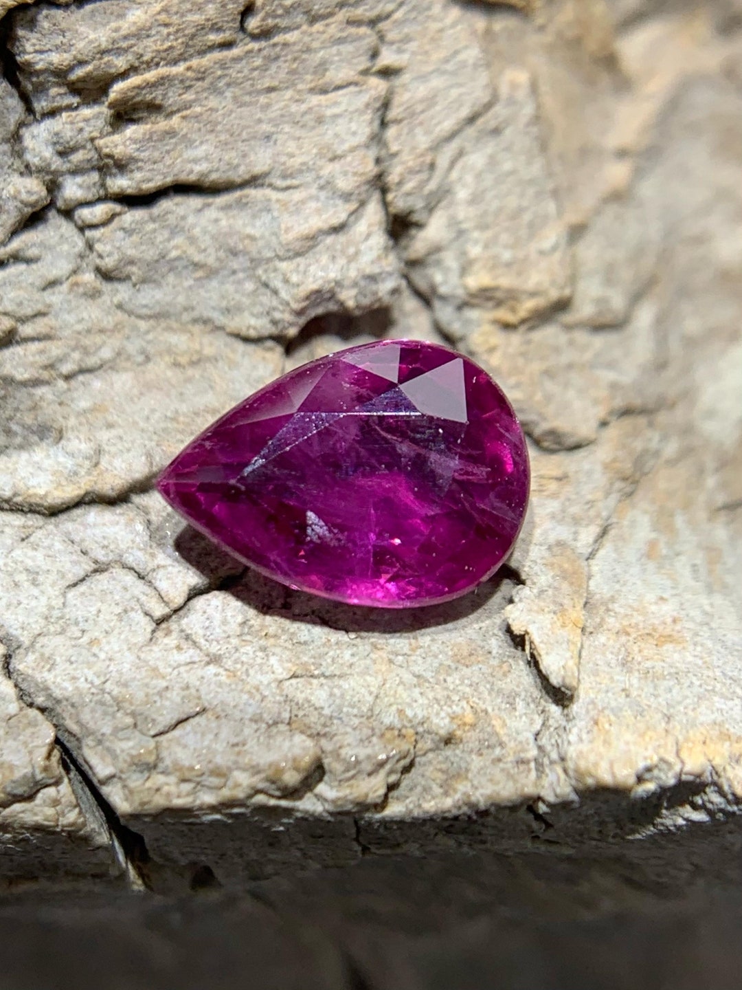 Pear Cut African Ruby: 0.95 Carat Heated Gemstone, July Birthstone (5x7 ...