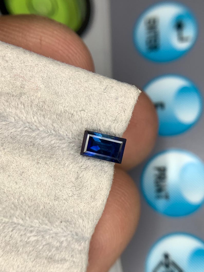 Natural Blue Sapphire Baguette Cut Heated Madagascar Sapphire Loose ...