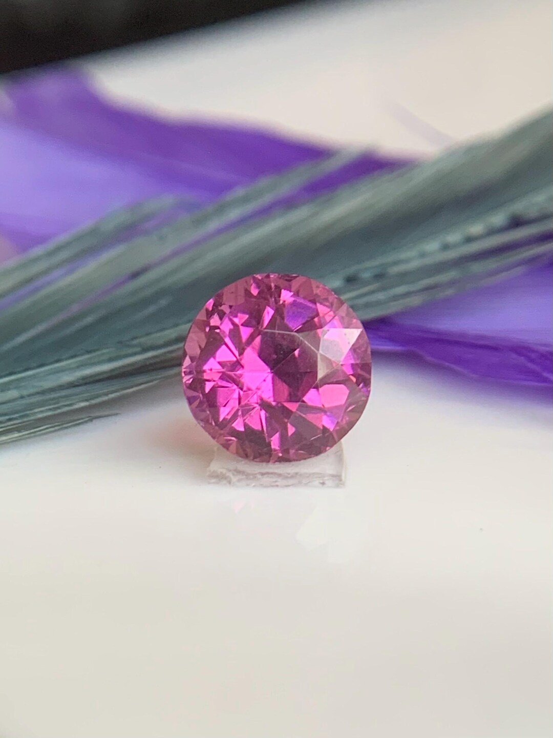 Rare Round Pink Garnet – Malaya Gemstone From Tanzania - Etsy