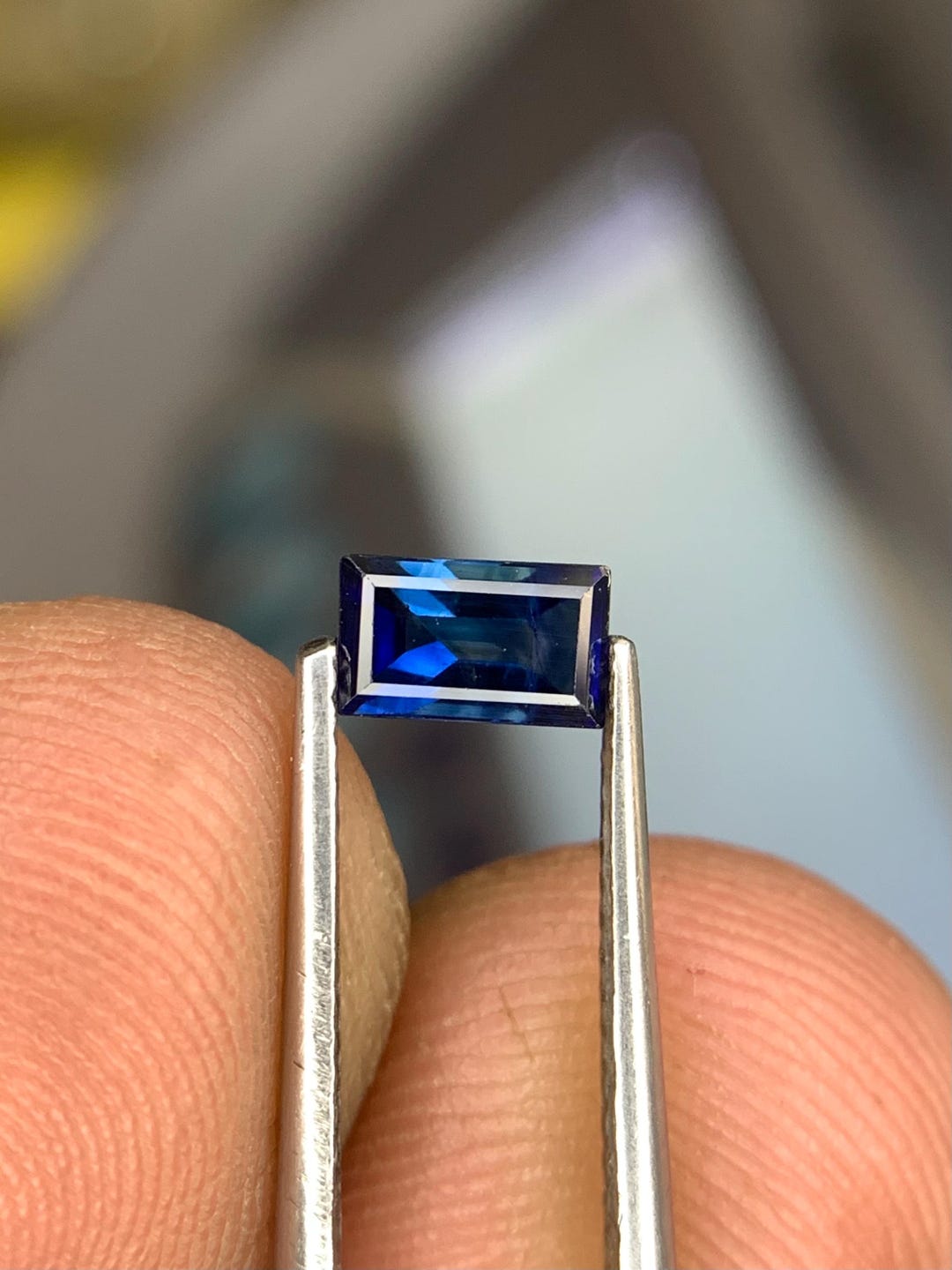 Natural Blue Sapphire Baguette Cut Heated Madagascar Sapphire Loose ...