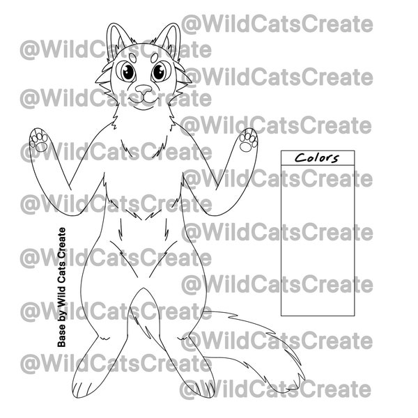 Furry Cat Reference Sheet Base - Etsy Furry Cat Reference Sheet Base - Etsy