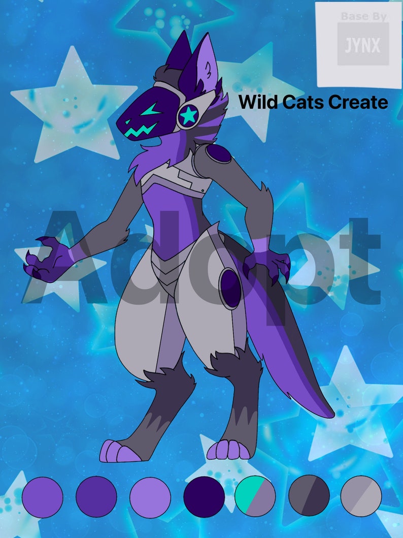Protogen Furry Adopt, Fursona Adoptable, Digital Art - Etsy