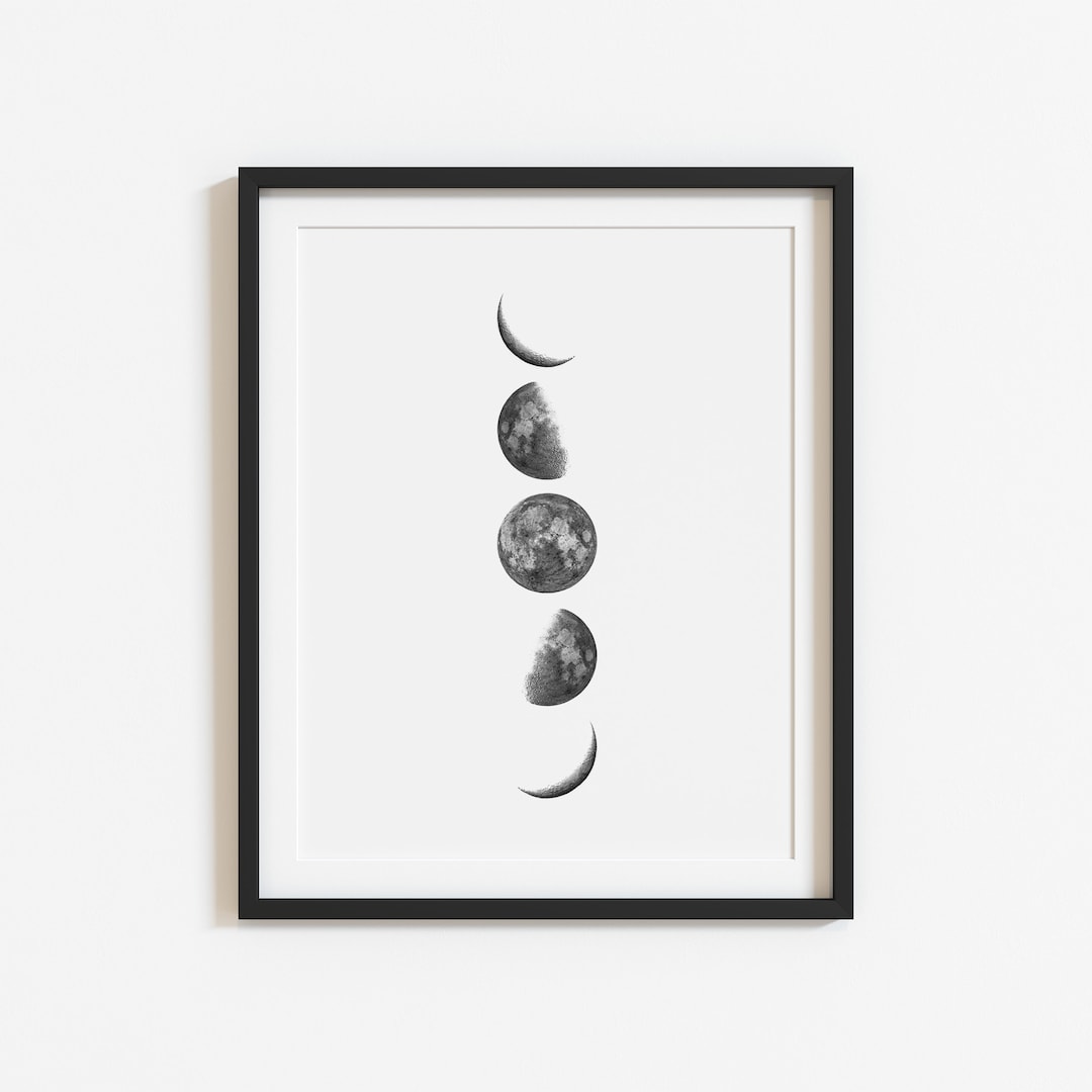 Moon Phases Poster Moon Print Wall Art Printable Poster - Etsy