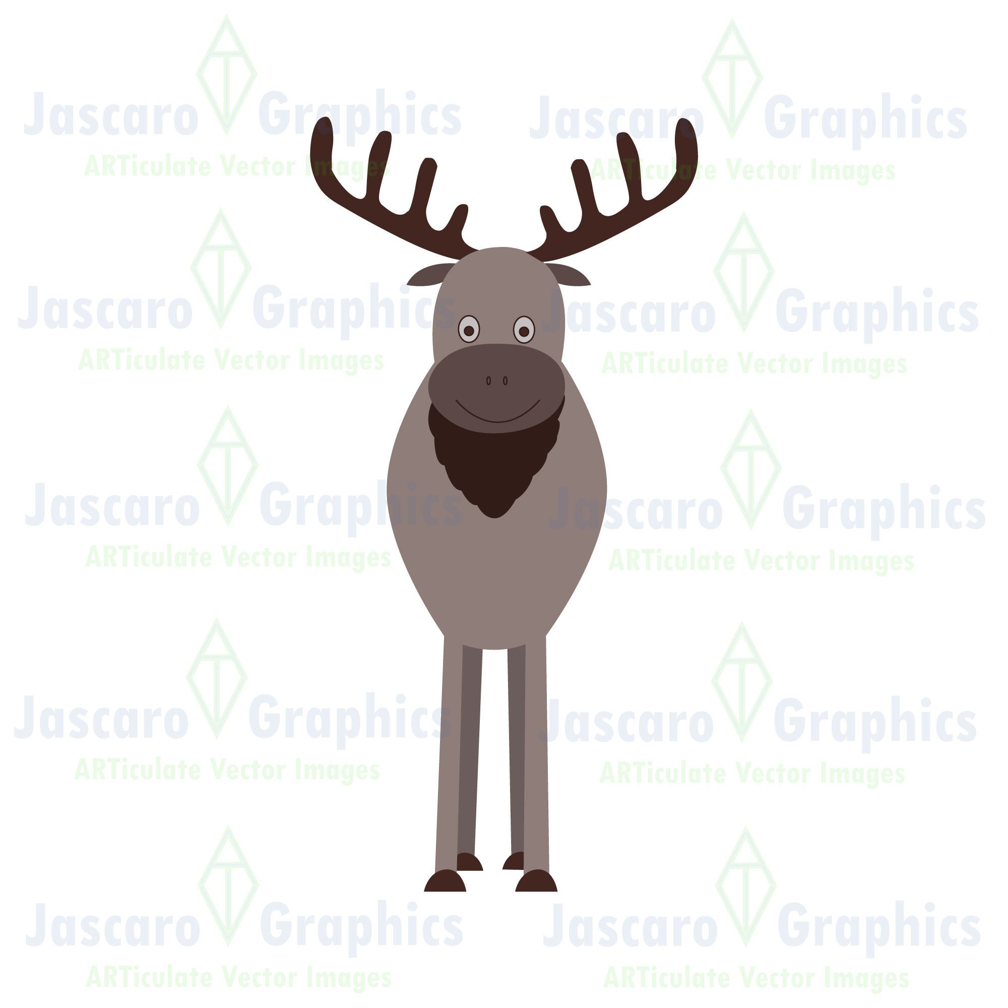Cartoon Elk Clipart Digital Graphic Instant Download - Etsy