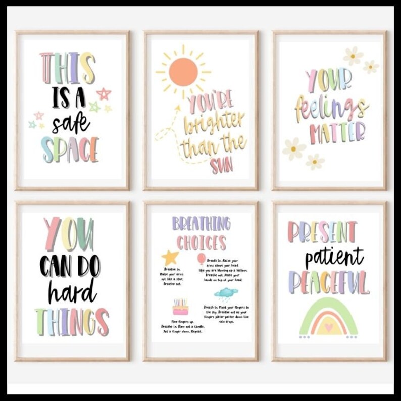 Calming Corner Posters Bundle, Set of 12 Prints, Watercolor, Printable ...