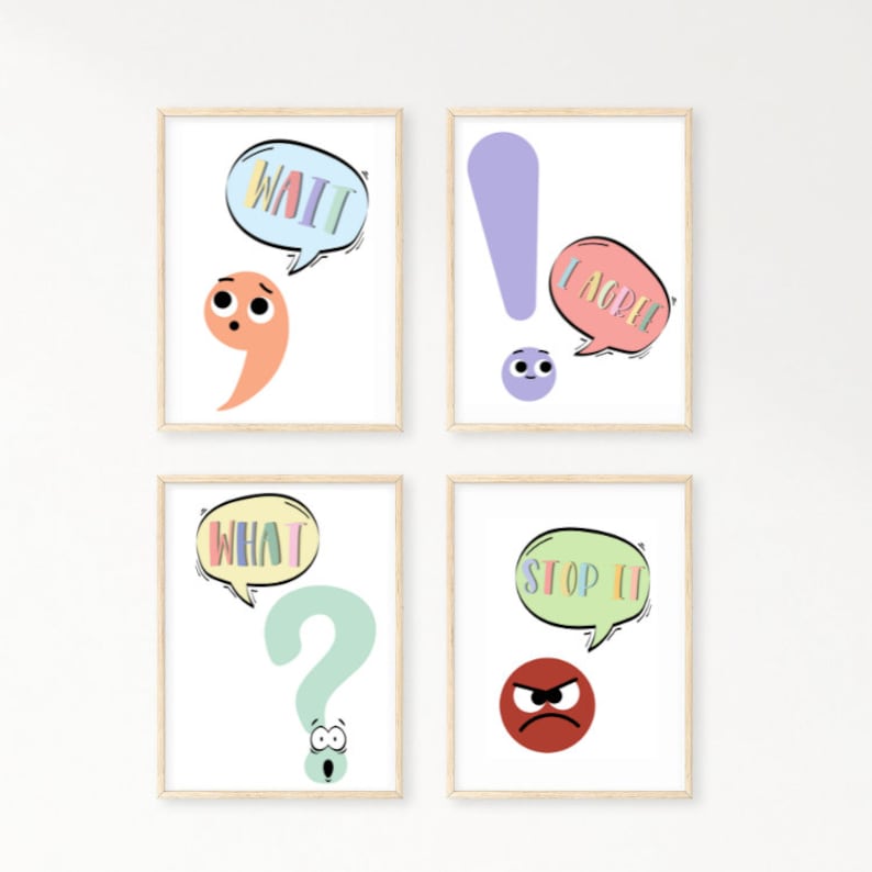 Funny Grammar Teacher Decor Posters, Educational Wall Art, Classroom ...