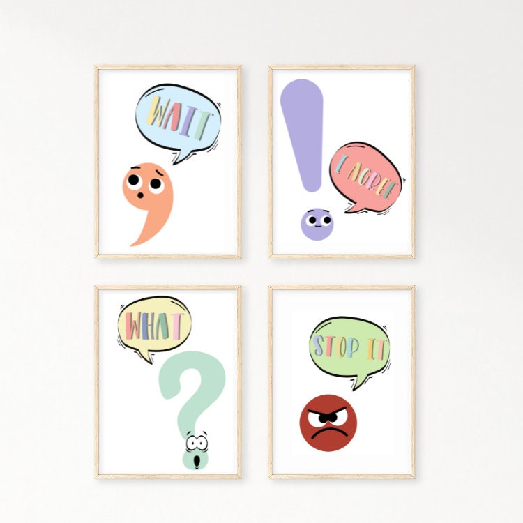 Funny Grammar Teacher Decor Posters, Educational Wall Art, Classroom ...