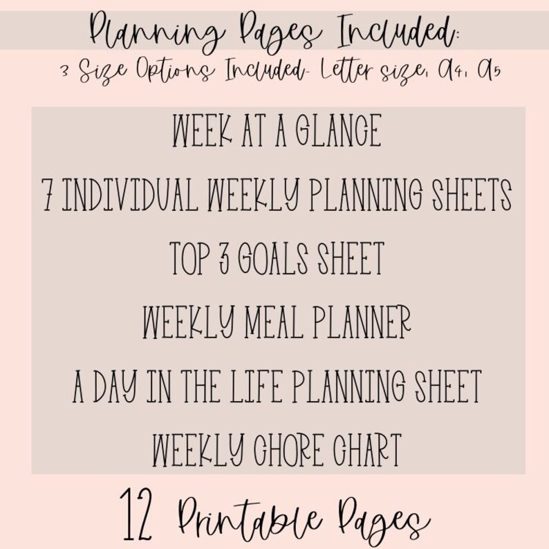 Daily Planner Printable -weekly & Daily Organizer - Chore Chart- Montly ...