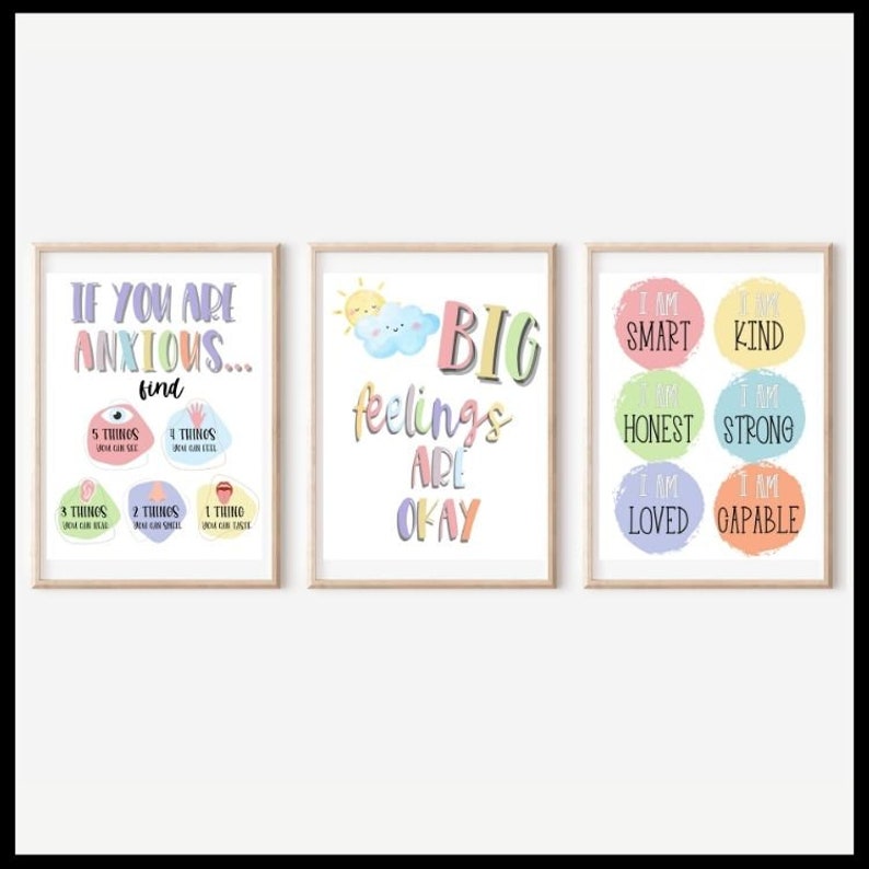 Calming Corner Posters Bundle, Set of 12 Prints, Watercolor, Printable ...