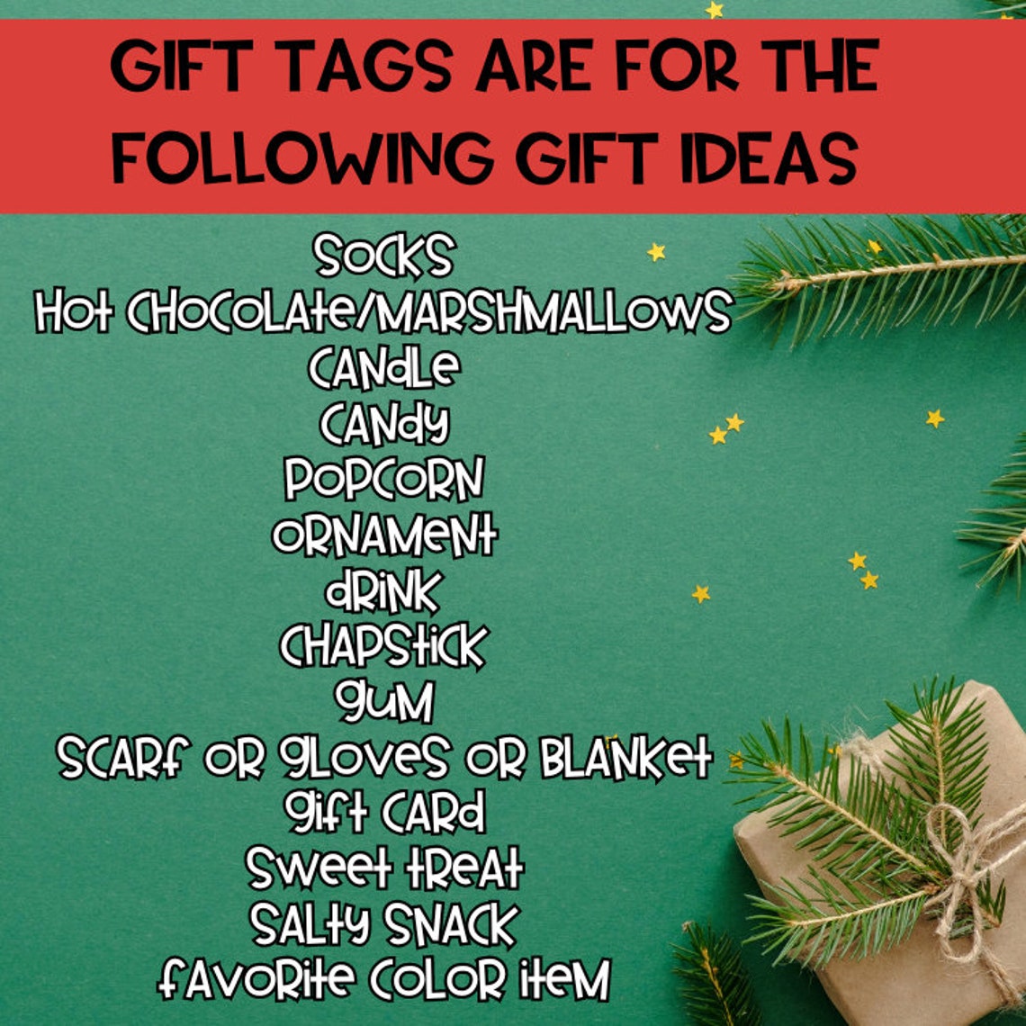 14 Secret Santa Gift Tags + Gift Ideas Editable Printable - Secret ...