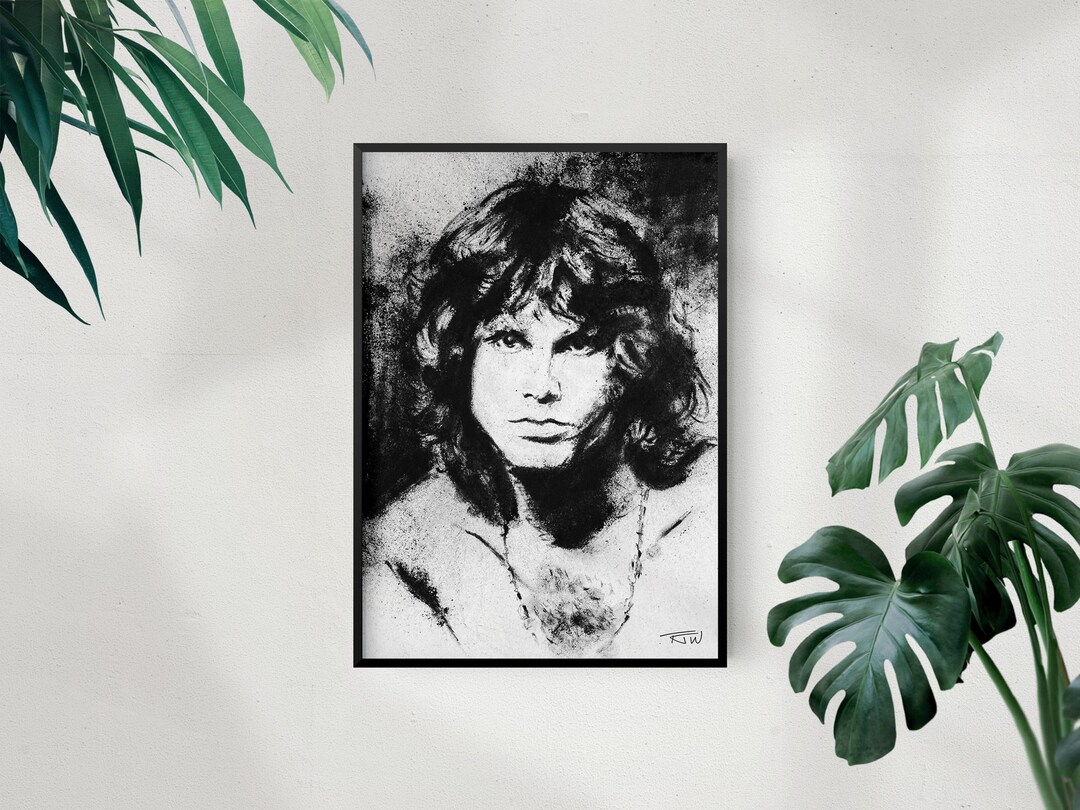 JIM MORRISON Art Print | the Doors | Black and White Portrait Drawing ...