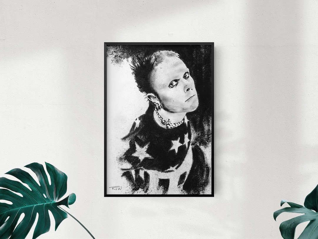KEITH FLINT Art Print | the Prodigy | Black and White Portrait Drawing ...