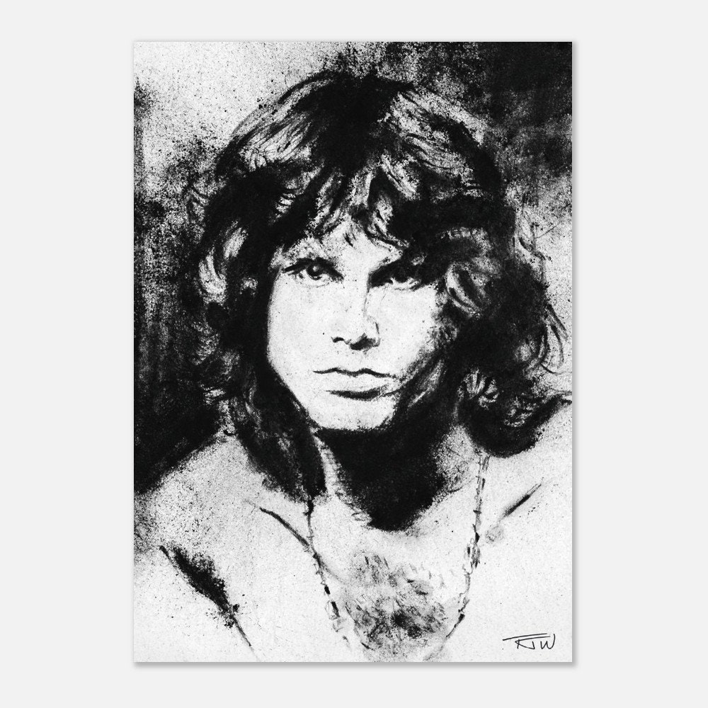 JIM MORRISON Art Print | the Doors | Black and White Portrait Drawing ...