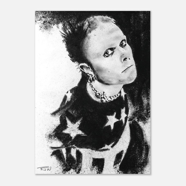 KEITH FLINT Art Print | the Prodigy | Black and White Portrait Drawing ...