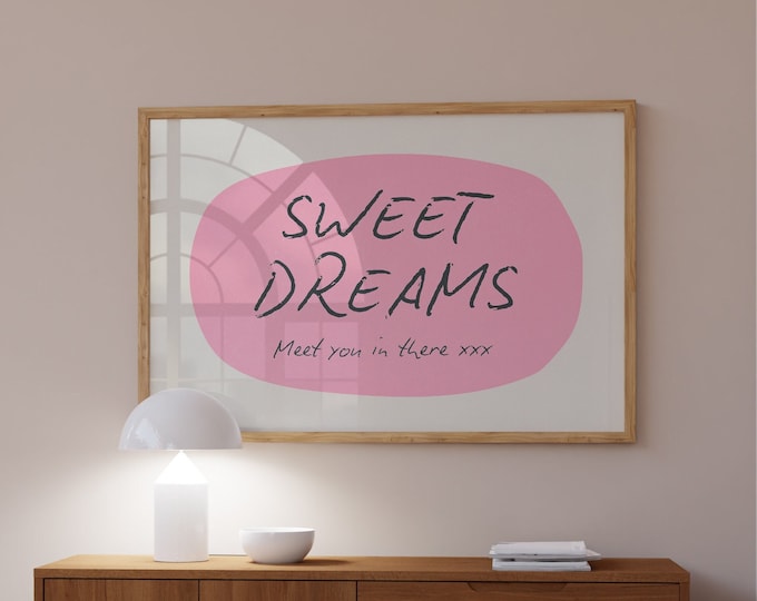 Sweet Dreams Poster, Trendy Wall Art, Apartment Decor, Retro Wall Art ...