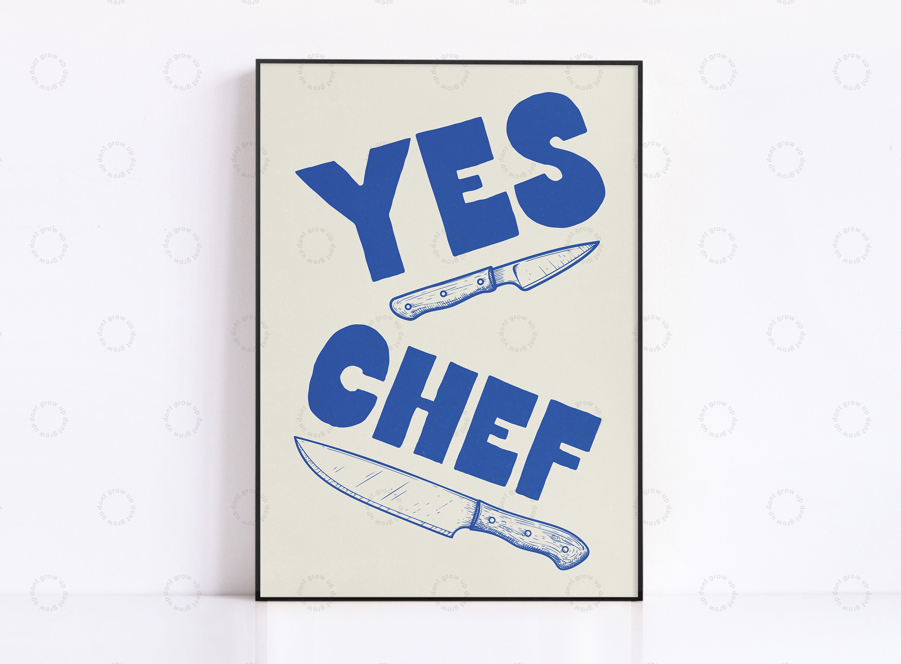 Yes Chef Print, Vintage Food Poster, Retro Food Print, Kitchen Art ...