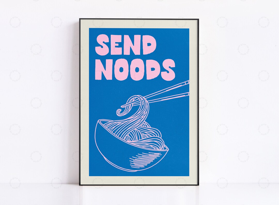 Send Noods Print: Retro Japanese Food Poster, Kitchen Art - Etsy