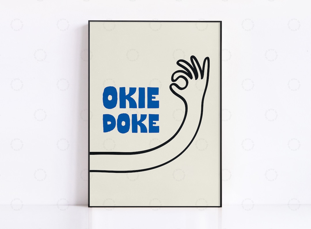 Okie Doke Print, Mid Century Print - Aesthetic Wall Art - Trendy Print ...