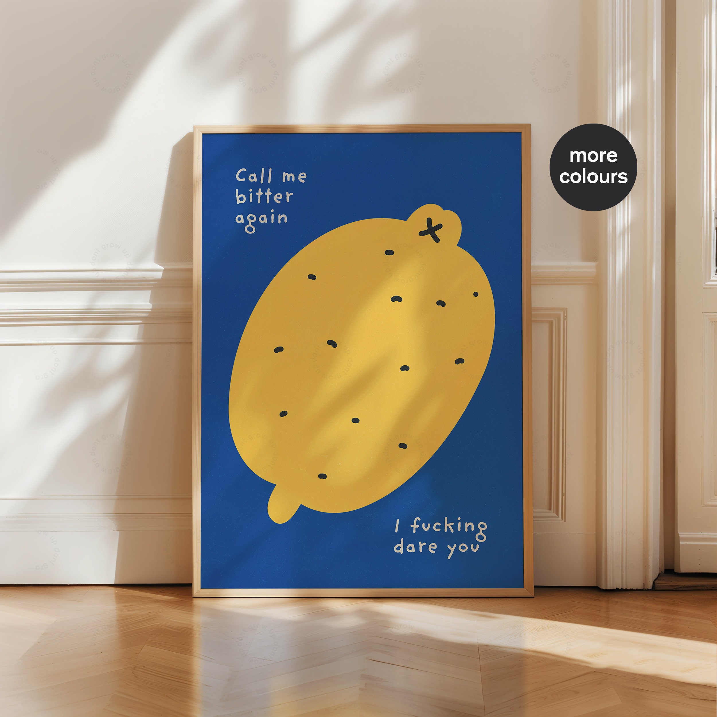 Lemon Print, Mid Century Modern, Kitchen Food Print, Kitchen Decor ...