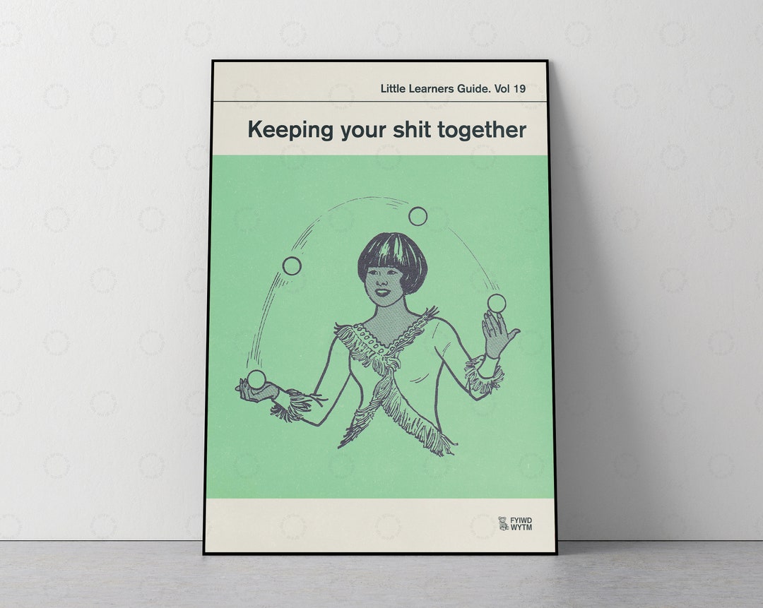 Vol 19. Keeping Your Shit Together - Poster, Retro Book Cover, Vintage ...
