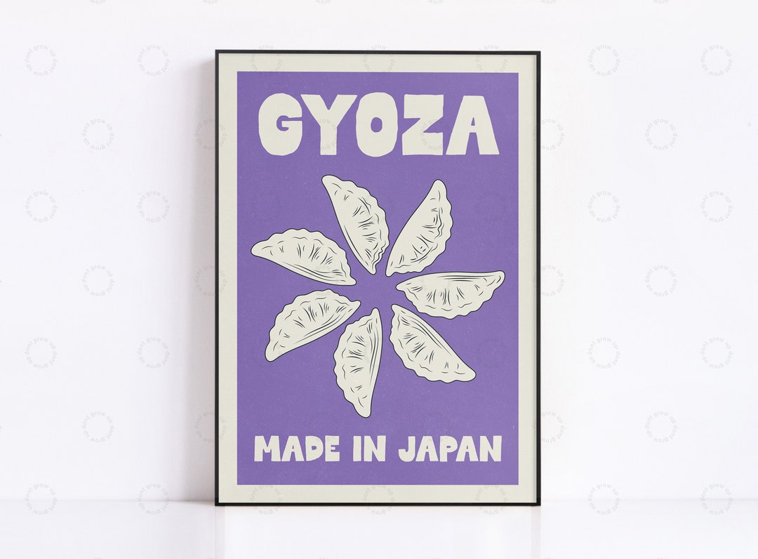 Gyoza Print, Dumplings Poster, Retro Food Prints, Japanese Food ...