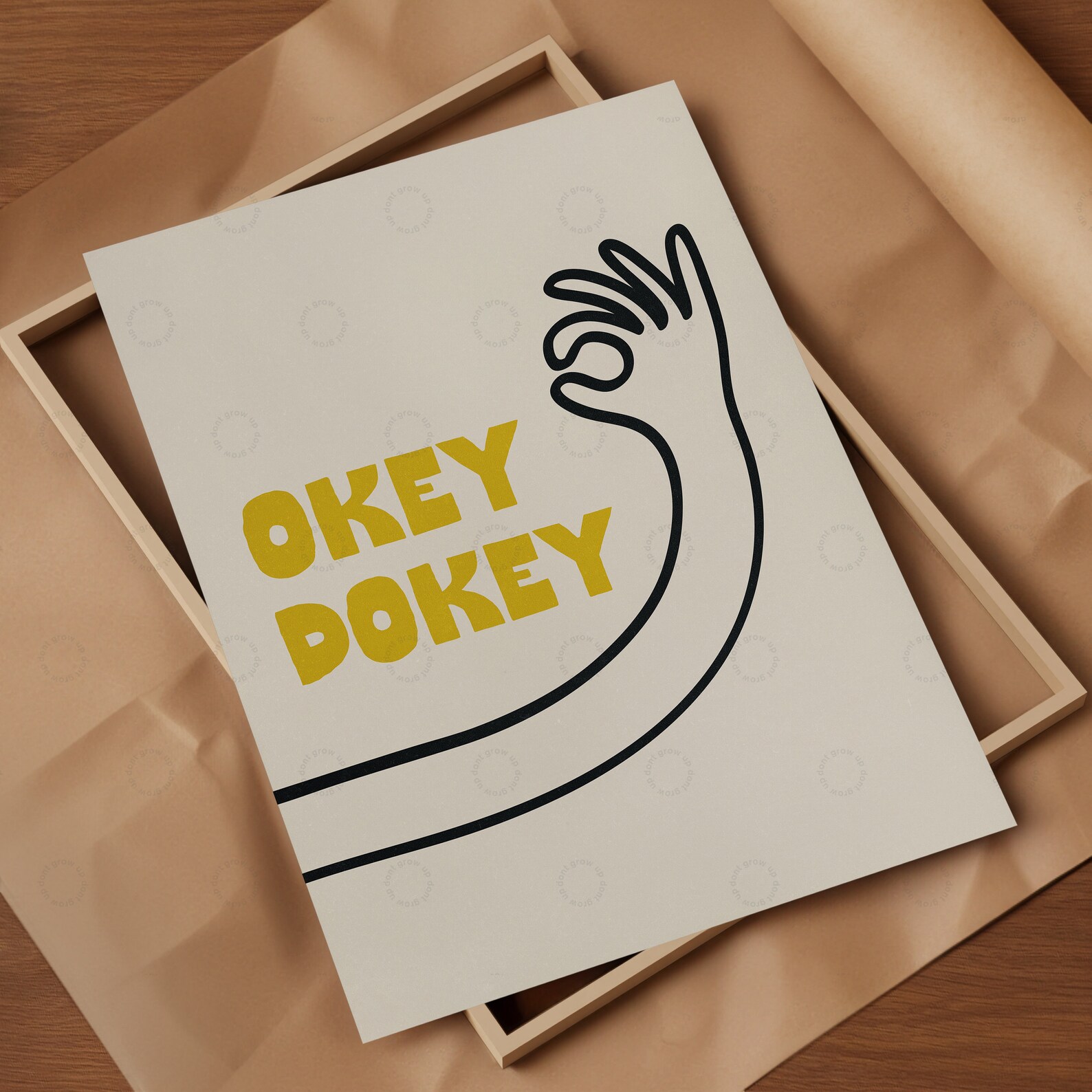 Okey Dokey Print, Mid Century Print - Aesthetic Wall Art - Trendy Blue ...