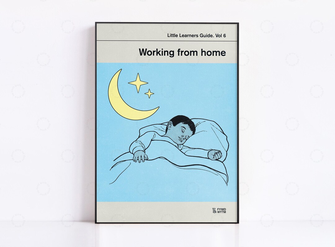 Retro 'working From Home' Print: Mid-century Modern Home Decor - Etsy