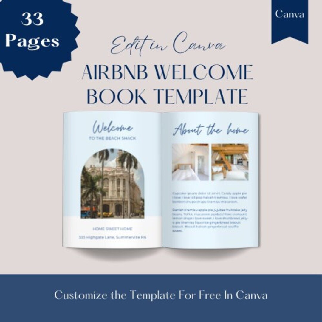 Airbnb Welcome Book Template, Canva Ebook Template, Welcome Book ...
