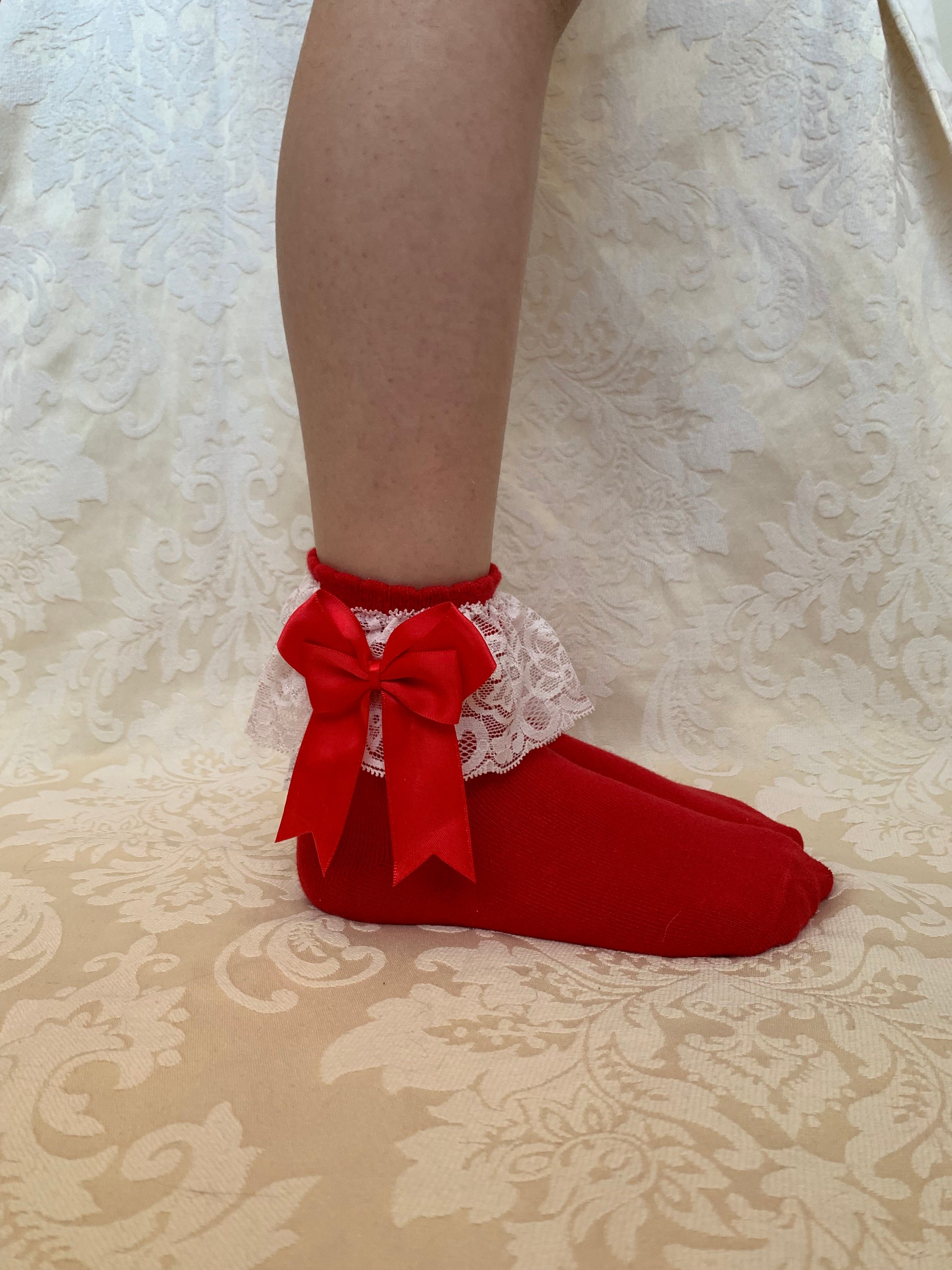 PERFECT PRINCESS Lacy Spanish Double Bow Ankle Socks. - Etsy