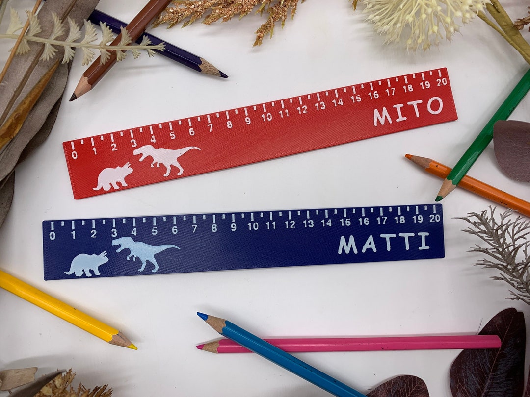 Personalized 20 Cm Ruler With Numbers, Two-tone With Desired Motif ...