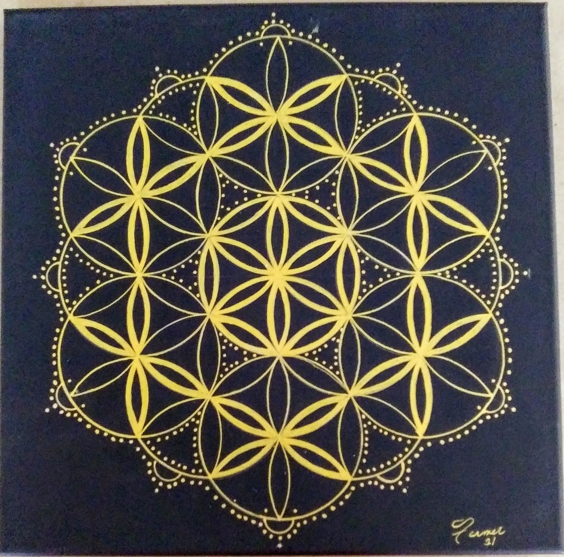 12x12 Sacred Geometry Painting on Canvas | Etsy