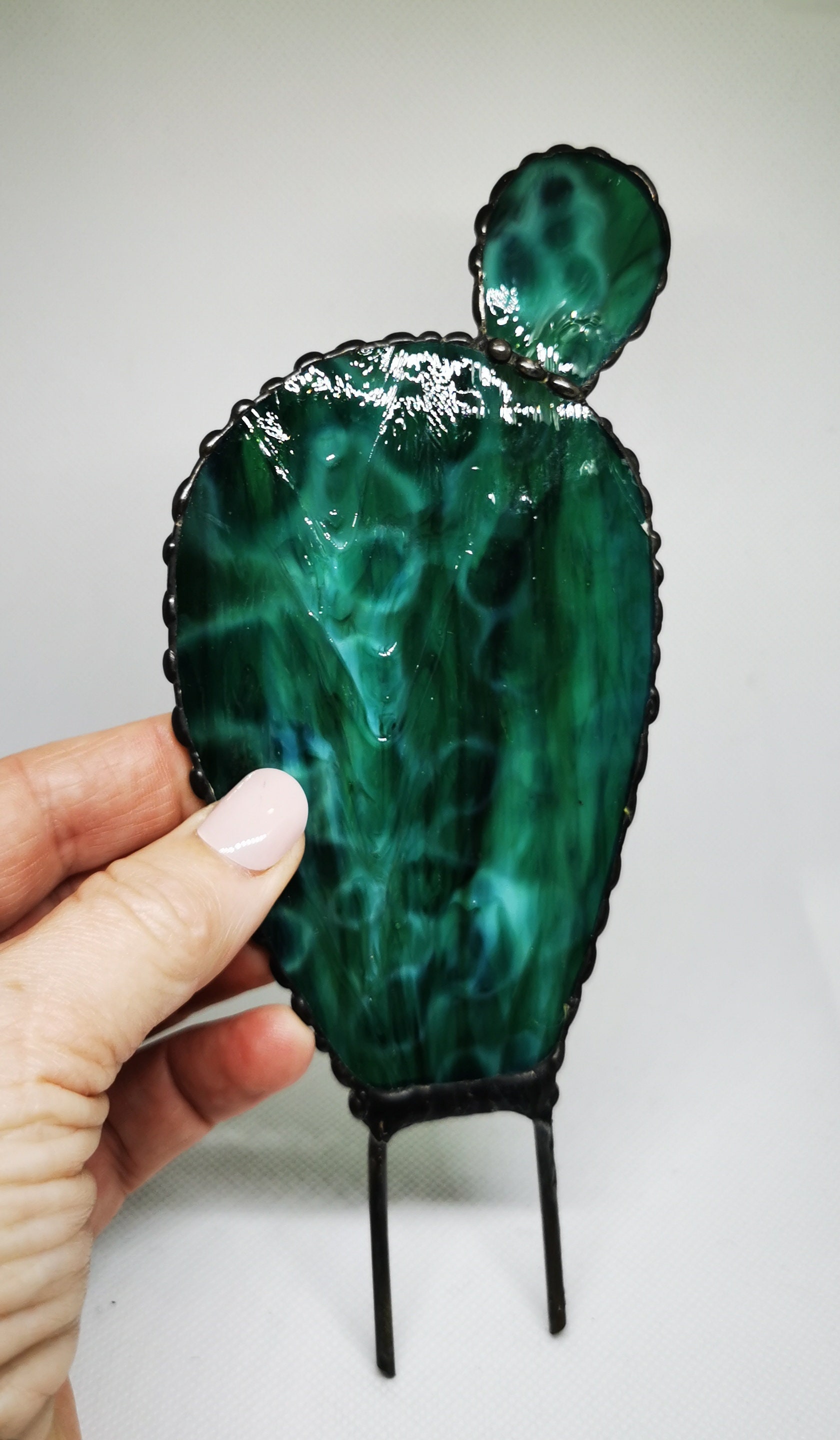 Stained Glass Cactus Plant Stake, Stained Glass Cactus, Pot Stake - Etsy