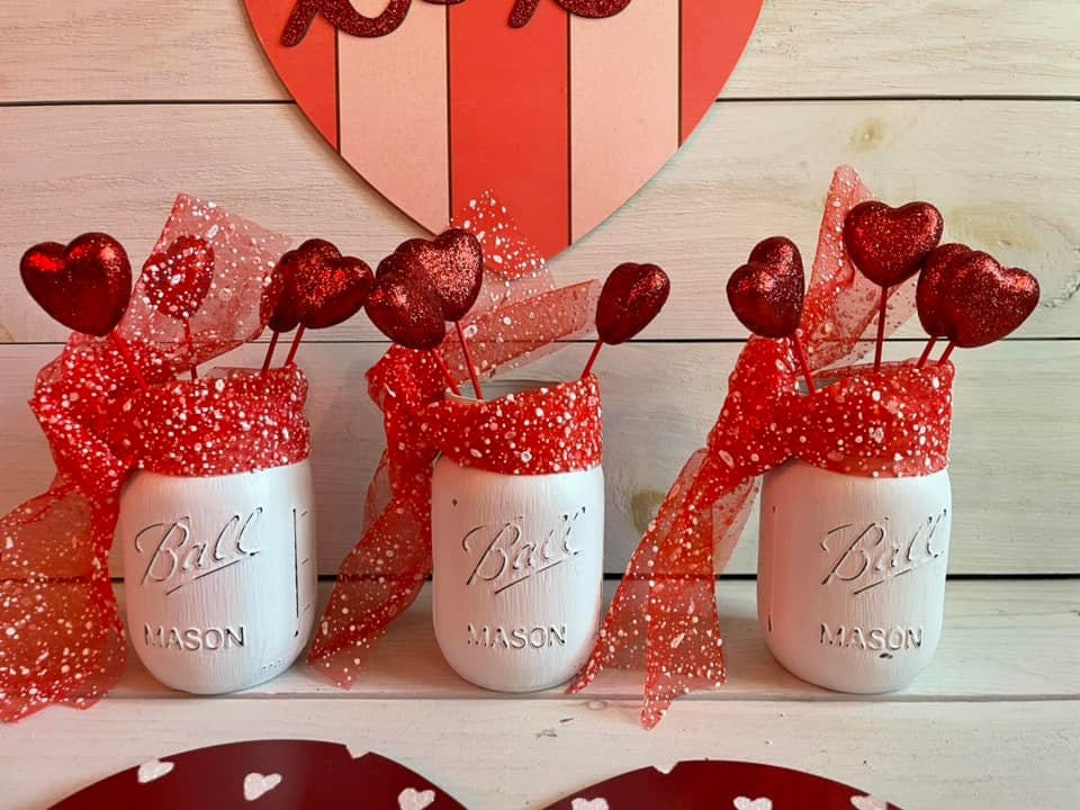 Valentine's Day Jars/valentine's Day Gift/valentines Decor/farmhouse ...