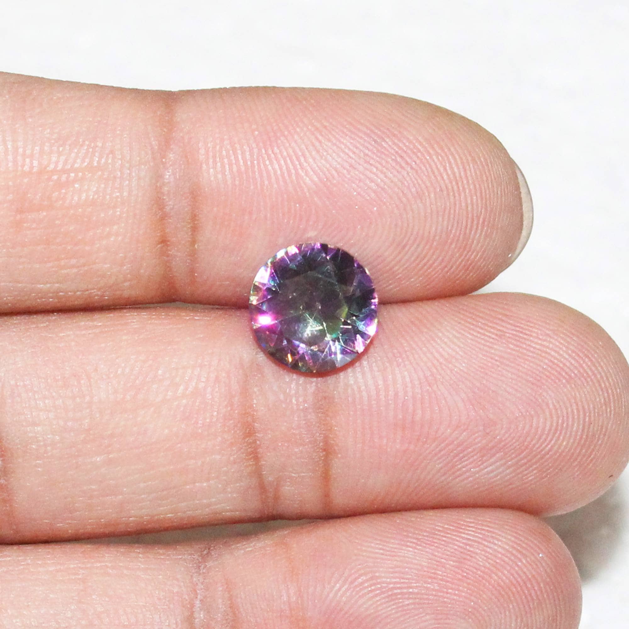 Piedra de topacio místico de tamaño 10 x 10 mm, corte redondo facetado ...