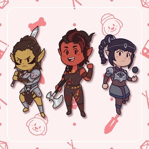 Baldur's Gate 3 Inspired Vinyl Chibi Character Stickers (BG3) - Etsy