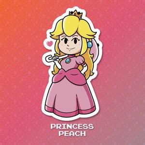 Mario Princesses Vinyl Cute Gaming Stickers Peach, Daisy, Rosalina - Etsy