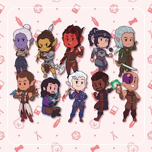 Baldur's Gate 3 Inspired Vinyl Chibi Character Stickers (BG3) - Etsy