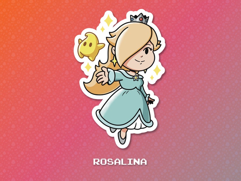 Mario Princesses Vinyl Cute Gaming Stickers - Peach, Daisy, Rosalina - Etsy